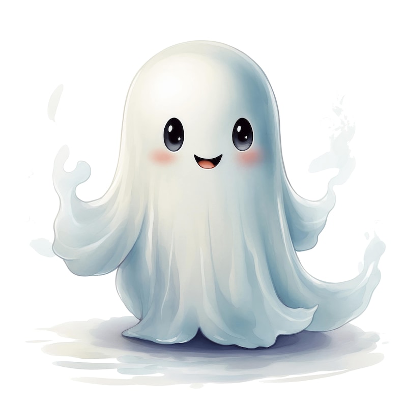 Cute Ghost Clipart 10 JPG Halloween Clip Art Spooky Art - Etsy