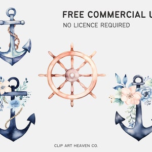 Nautical Clipart | 10 PNG | Watercolor Boho Clipart Sea Clipart Anchor ...