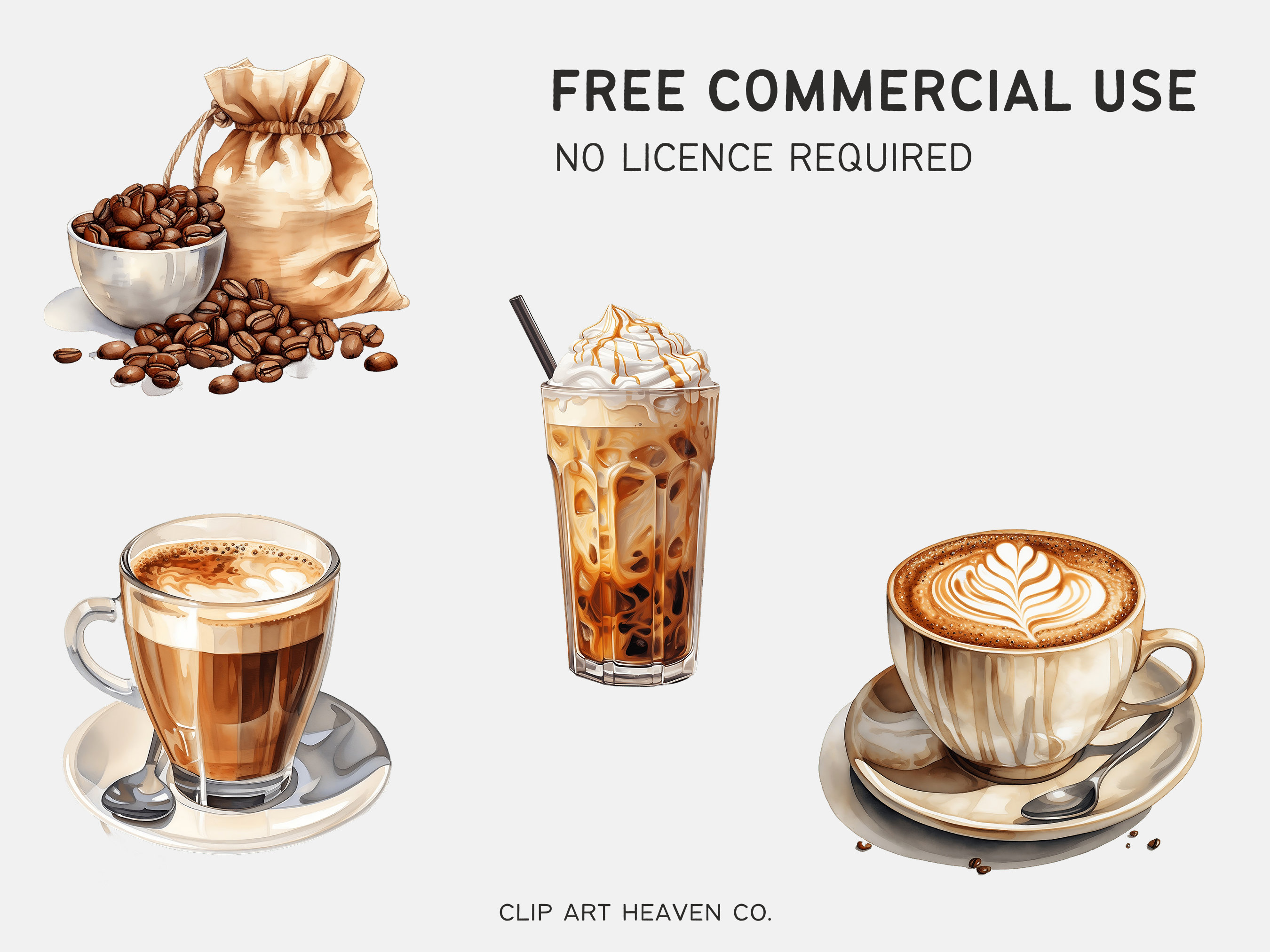 Coffee Clipart 10 Transparent PNG Watercolor Coffee Cup - Etsy