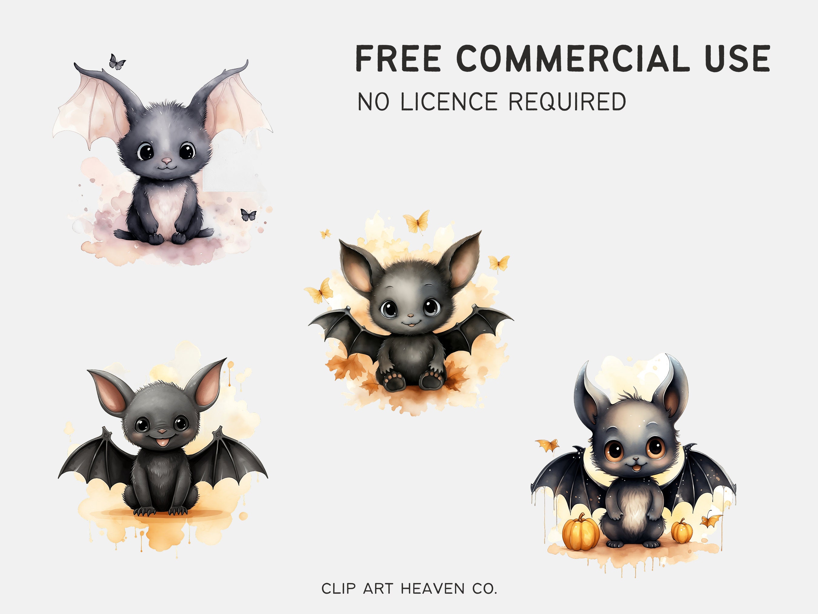 Halloween Bat Clipart Cute Bat PNG Spooky Collage Images - Etsy