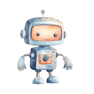 Watercolor Robots Clipart | 10 JPG | Cute Robots Clip Art, Boys Clipart ...