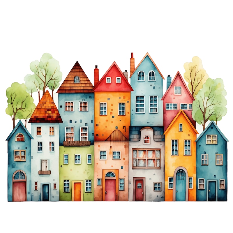 Printable Paper House Templates Colored - Etsy