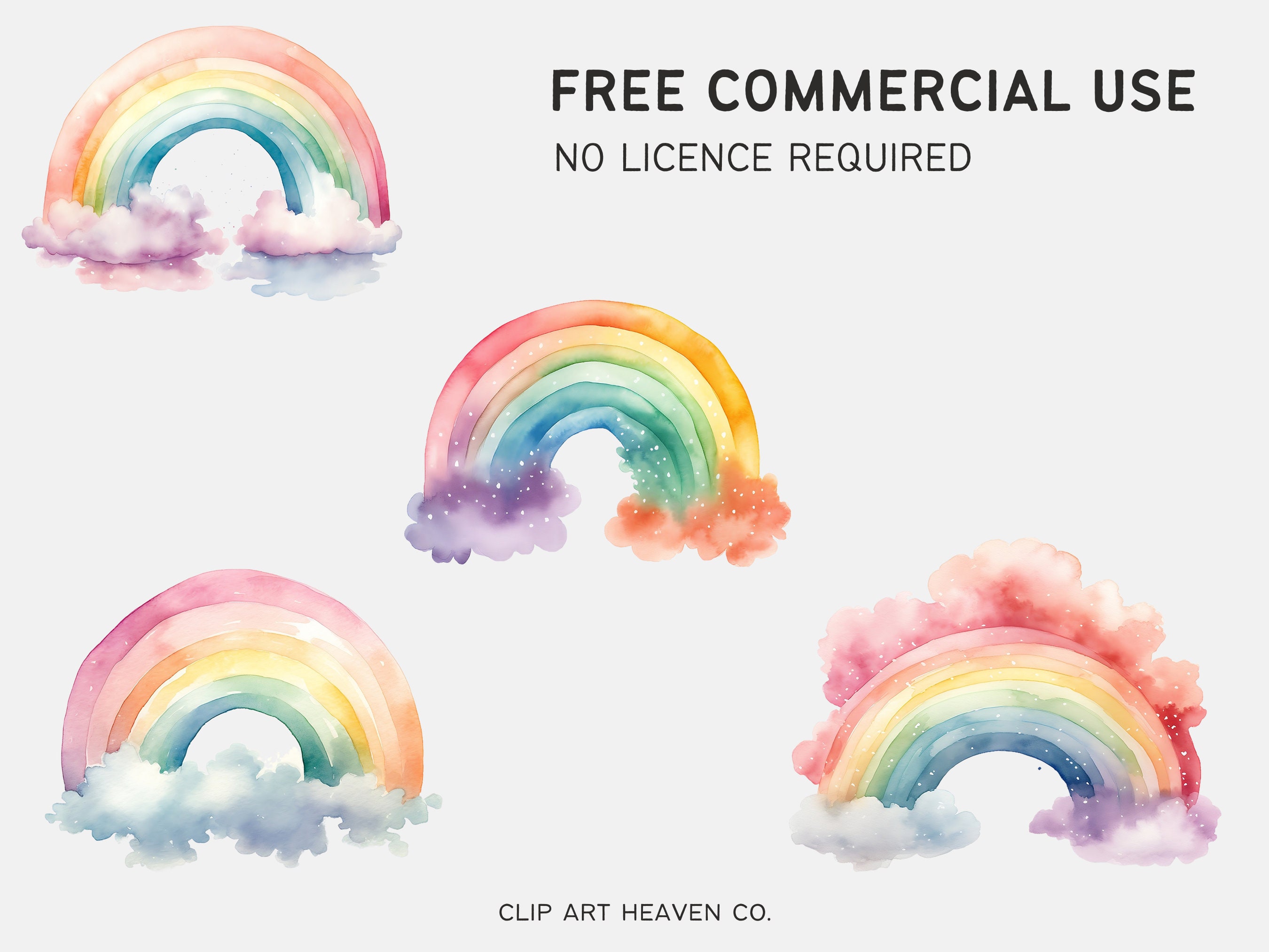Watercolor Rainbow Clipart 10 PNG Nursery Rainbow Various Rainbow ...