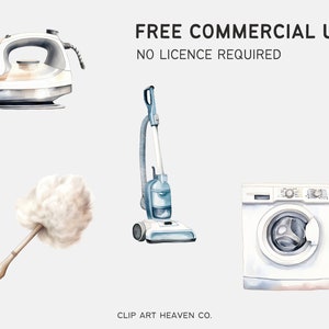 Housekeeping Clipart | 10 PNG | Digital Download Watercolor Cleaning ...