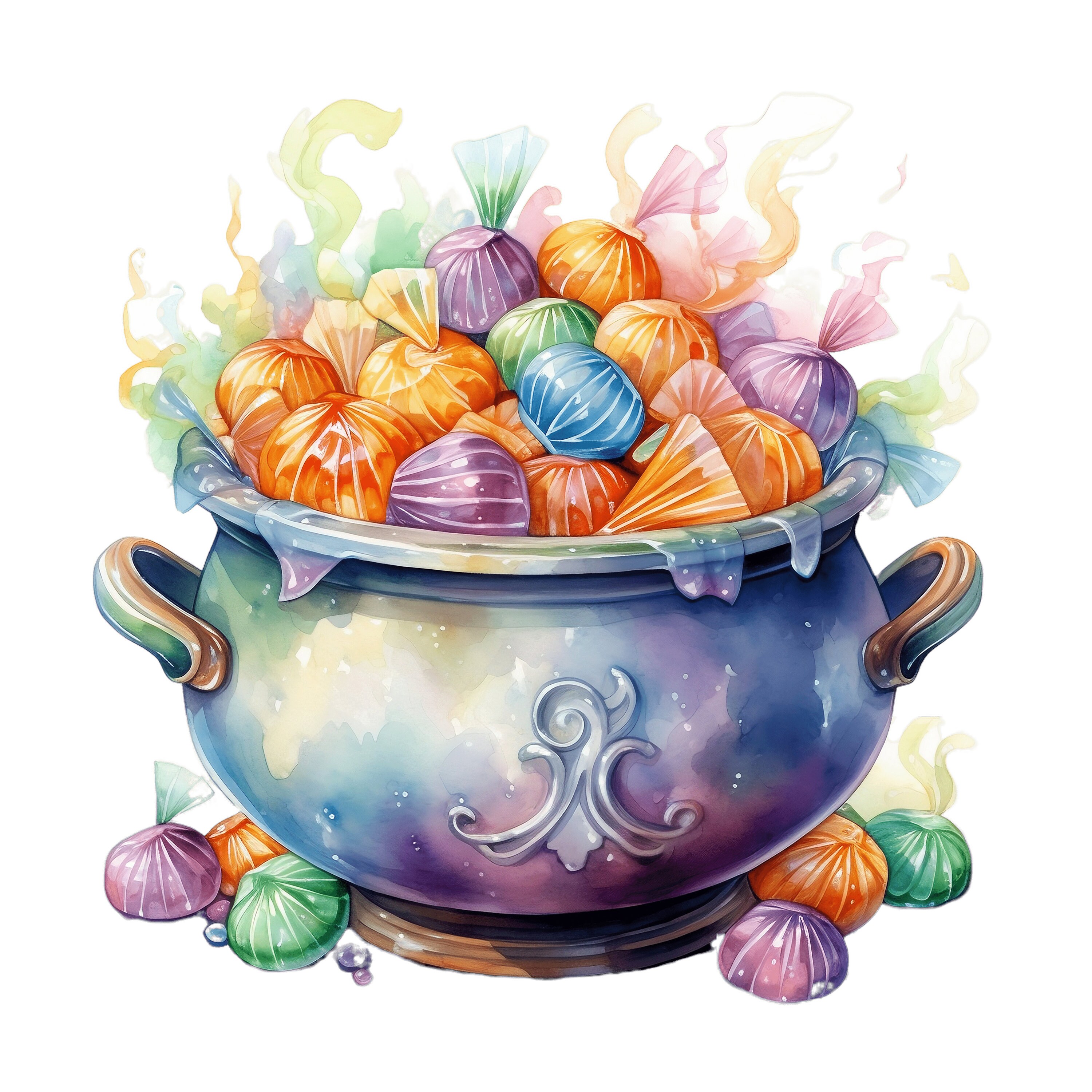 Watercolor Candy Witch Clipart 10 JPG Fantasy Clipart Printable Light ...