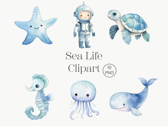 Sea Creatures Baby Shower Clip Art