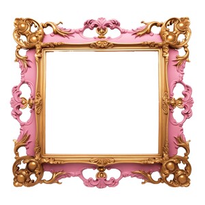 Pink Rococo Frames Clipart, 10 JPG Frames, Antique Baroque Vintage Clip ...