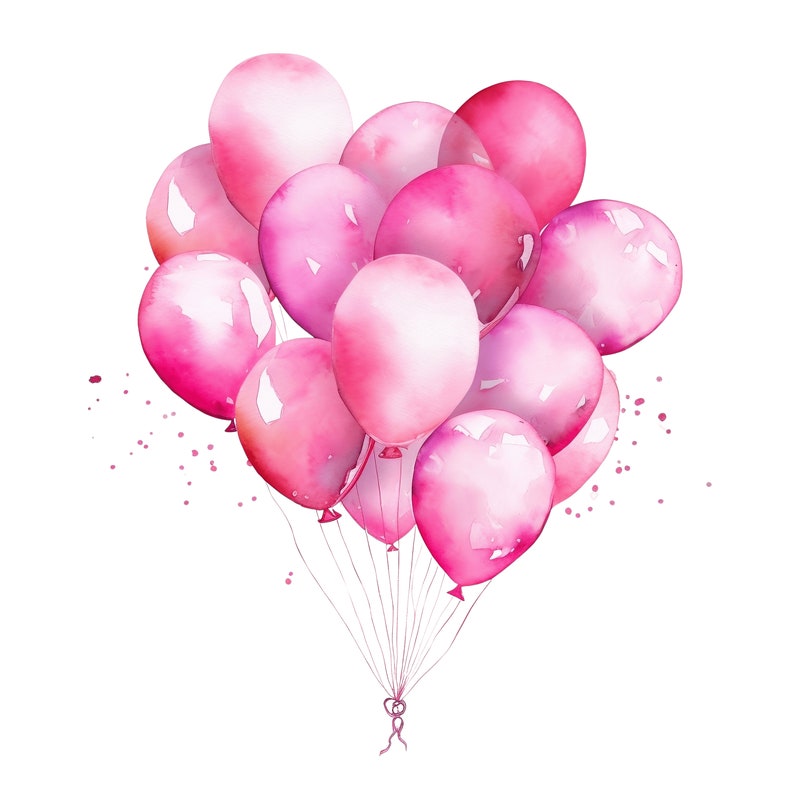 Watercolor Pink Balloon Birthday Frame Clipart (digital Download) - Etsy