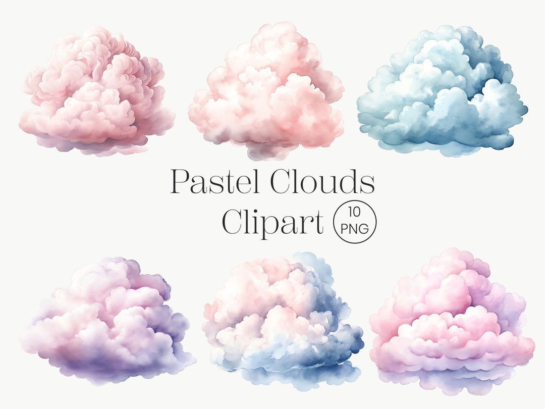 Watercolor Pastel Cloud Clipart 10 PNG Sky Clipart Heaven PNG Printable ...