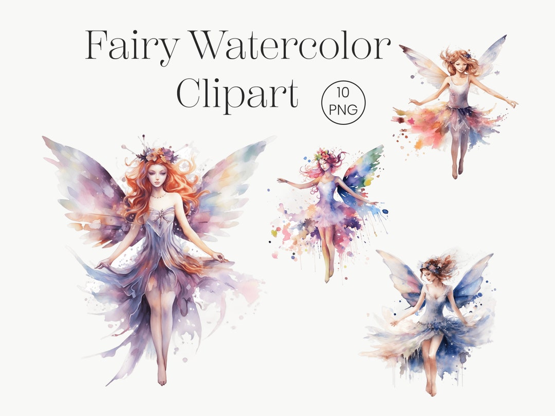 Fairy Clipart Watercolor Bundle | 10 High Quality Transparent PNG ...
