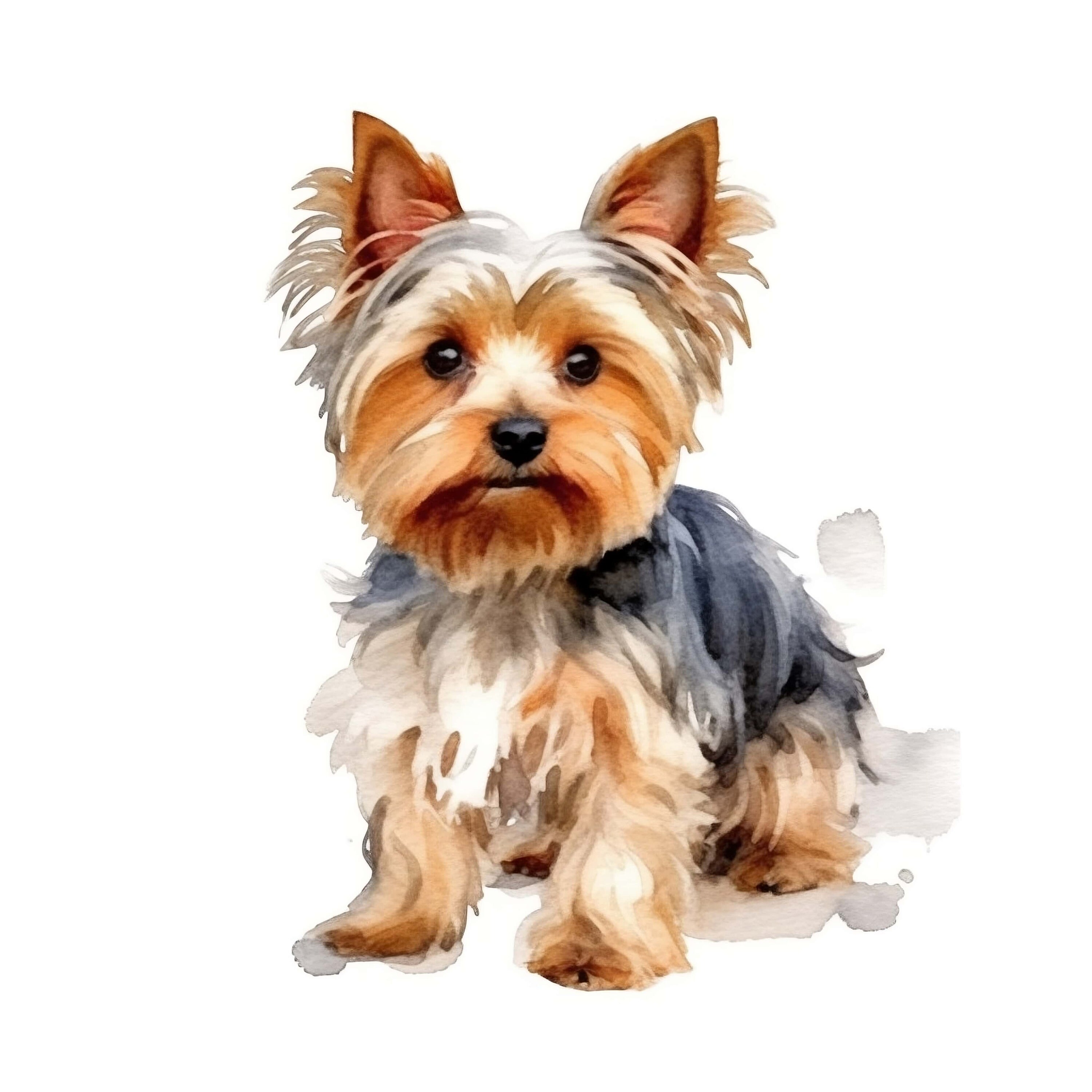 10 Yorkshire Terrier Watercolor Clip Art JPG Files Clip Art - Etsy