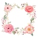 Watercolor Floral Frames: Pink Flower Clipart (digital JPG) - Etsy