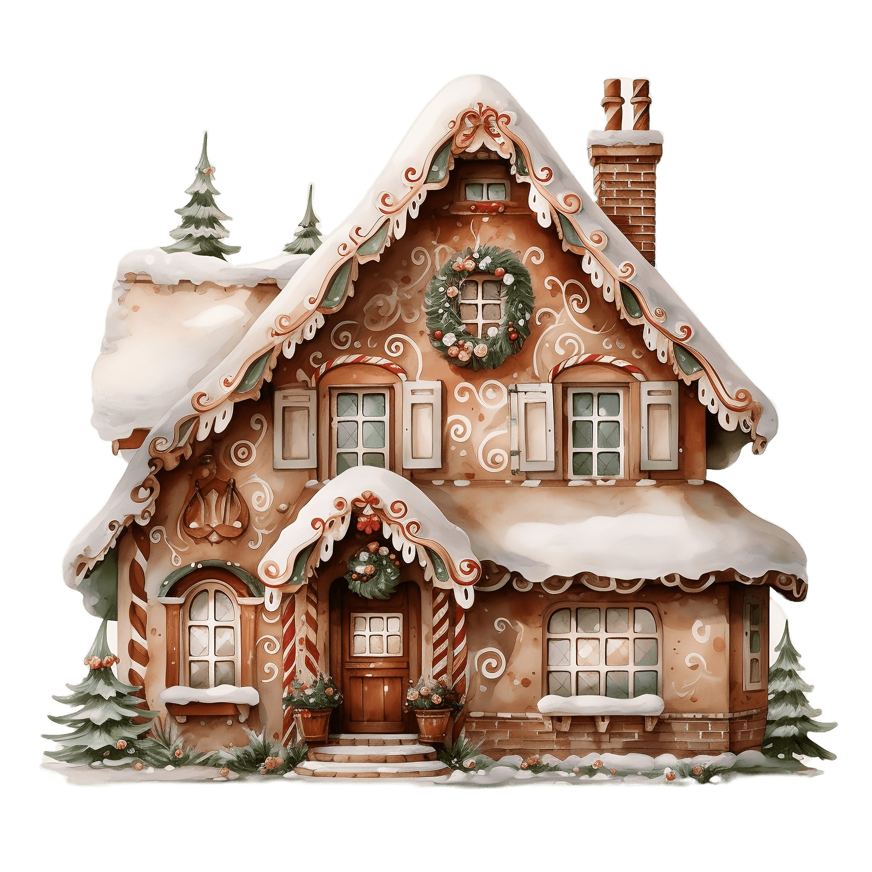 Gingerbread House Clipart 10 Jpgs Winter Clipart Christmas - Etsy