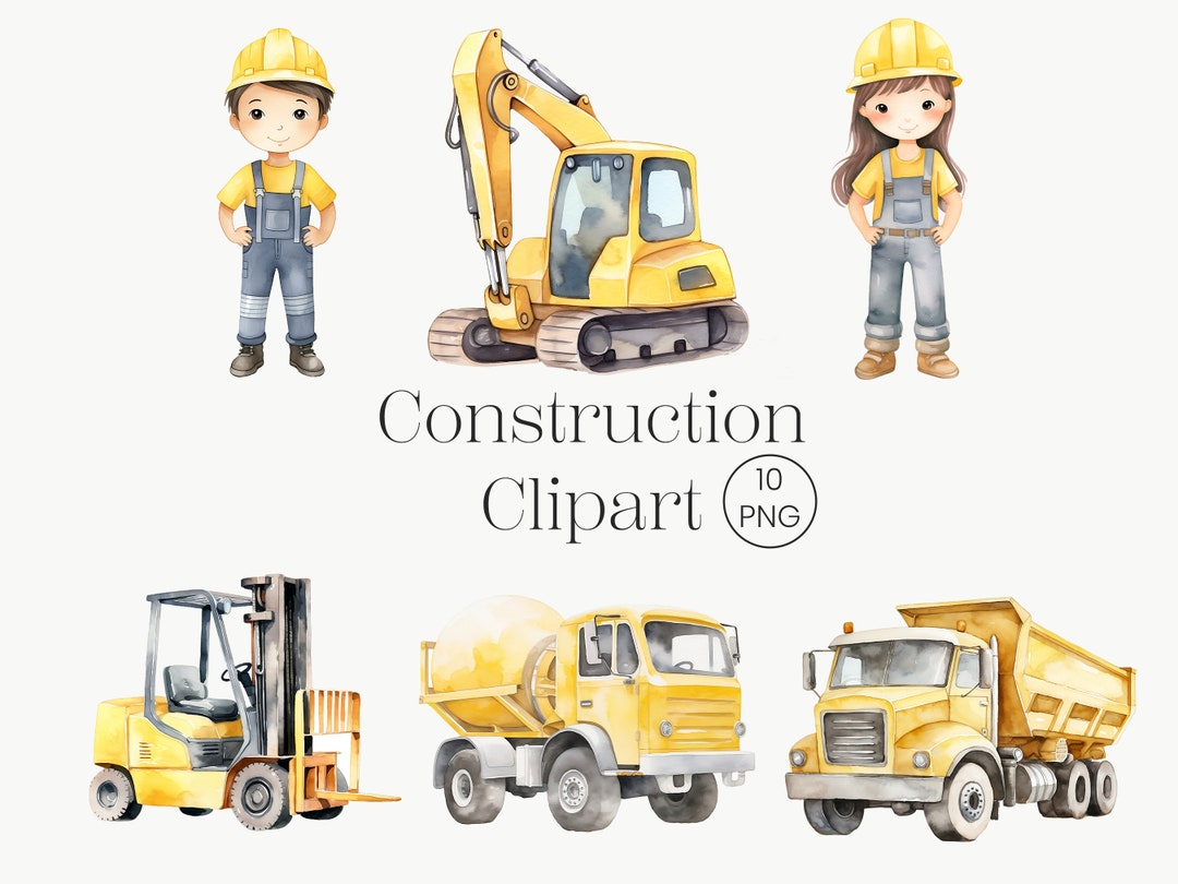 Construction Clipart 10 PNG | Watercolor Construction Vehicles ...