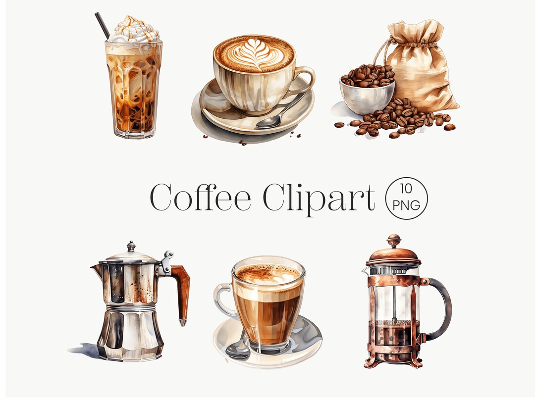 Coffee Clipart | 10 Transparent PNG | Watercolor Coffee Cup Clipart ...