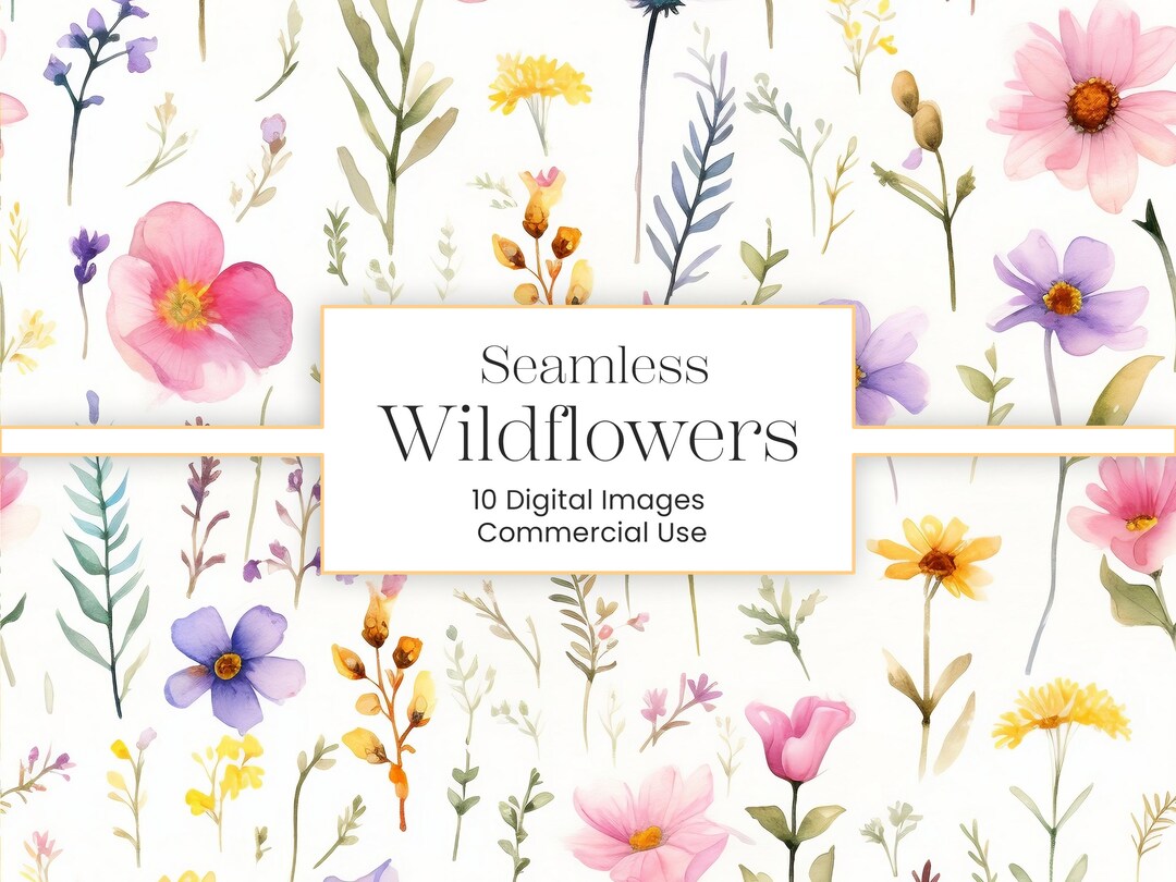 Dainty Wildflower Patterns | 10 JPG | Wildflower Seamless Patterns Set ...