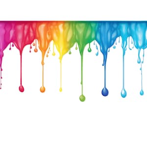 Rainbow Watercolor Drips Clipart 10 JPG Colorful Dripping Border ...