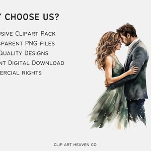 Winter Loving Couple Watercolor | 10 Transparent PNG | Christmas Couple ...