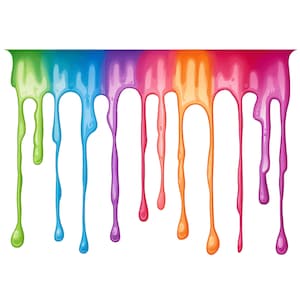 Rainbow Watercolor Drips Clipart 10 JPG Colorful Dripping Border ...