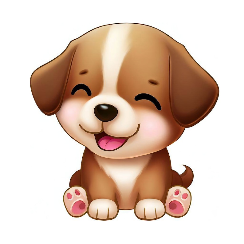 Cute Smiling Puppy Dog Clipart Bundle Transparent PNG Files - Etsy
