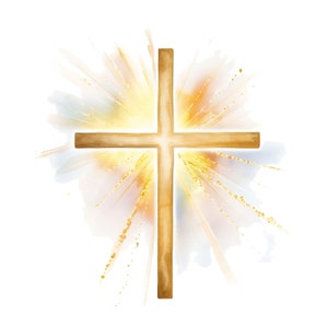 Watercolor Light Ray Cross 10 JPG Cross Clipart Heaven Watercolor Clip ...
