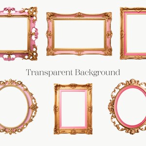 Pink Rococo Frames Clipart, 10 PNG Frames, Antique Baroque Vintage Clip ...