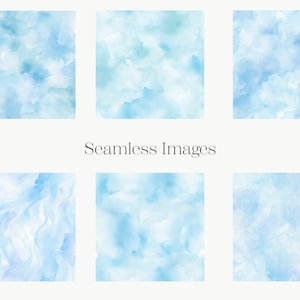 Blue Seamless Background | 10 PNG | Sky Watercolor Digital Paper ...