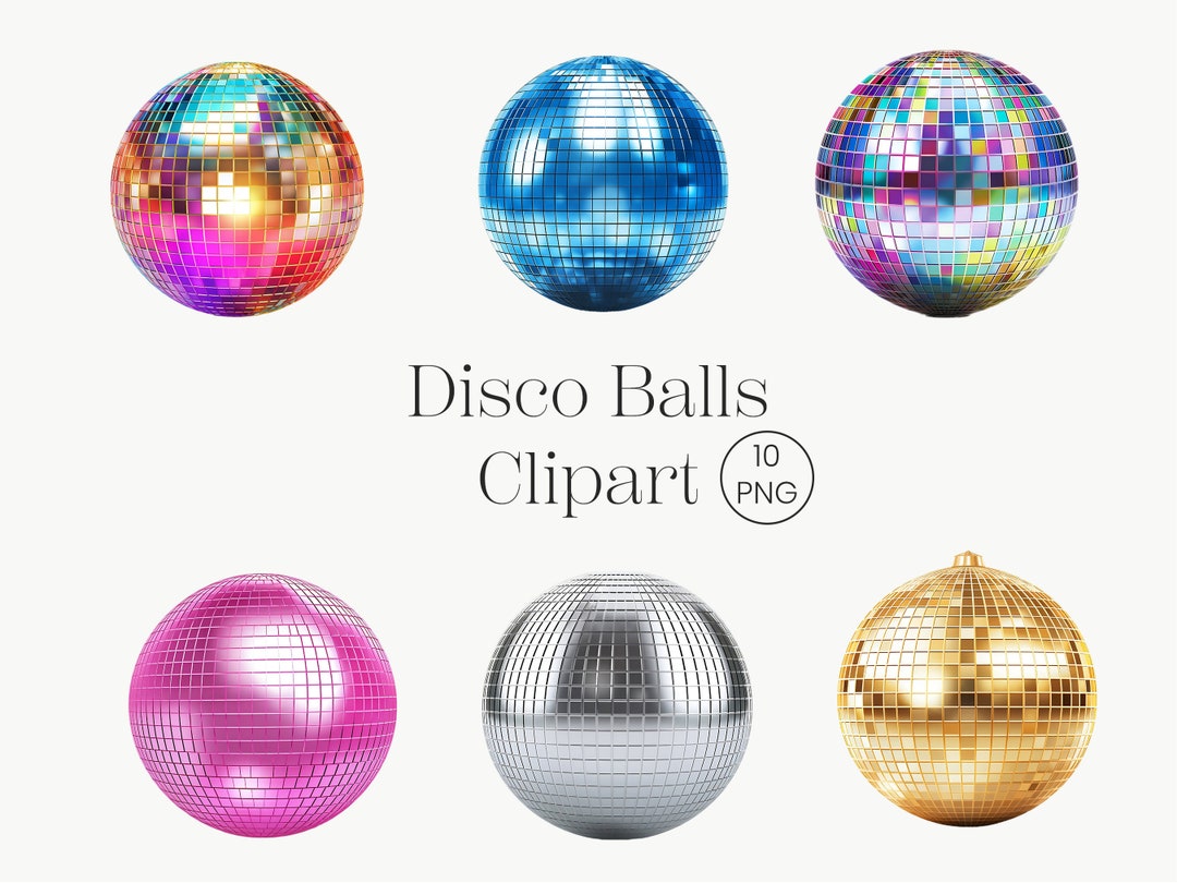 Disco Balls Clipart, 10 PNG, Dance Party Prom Clipart, Mirror Balls ...