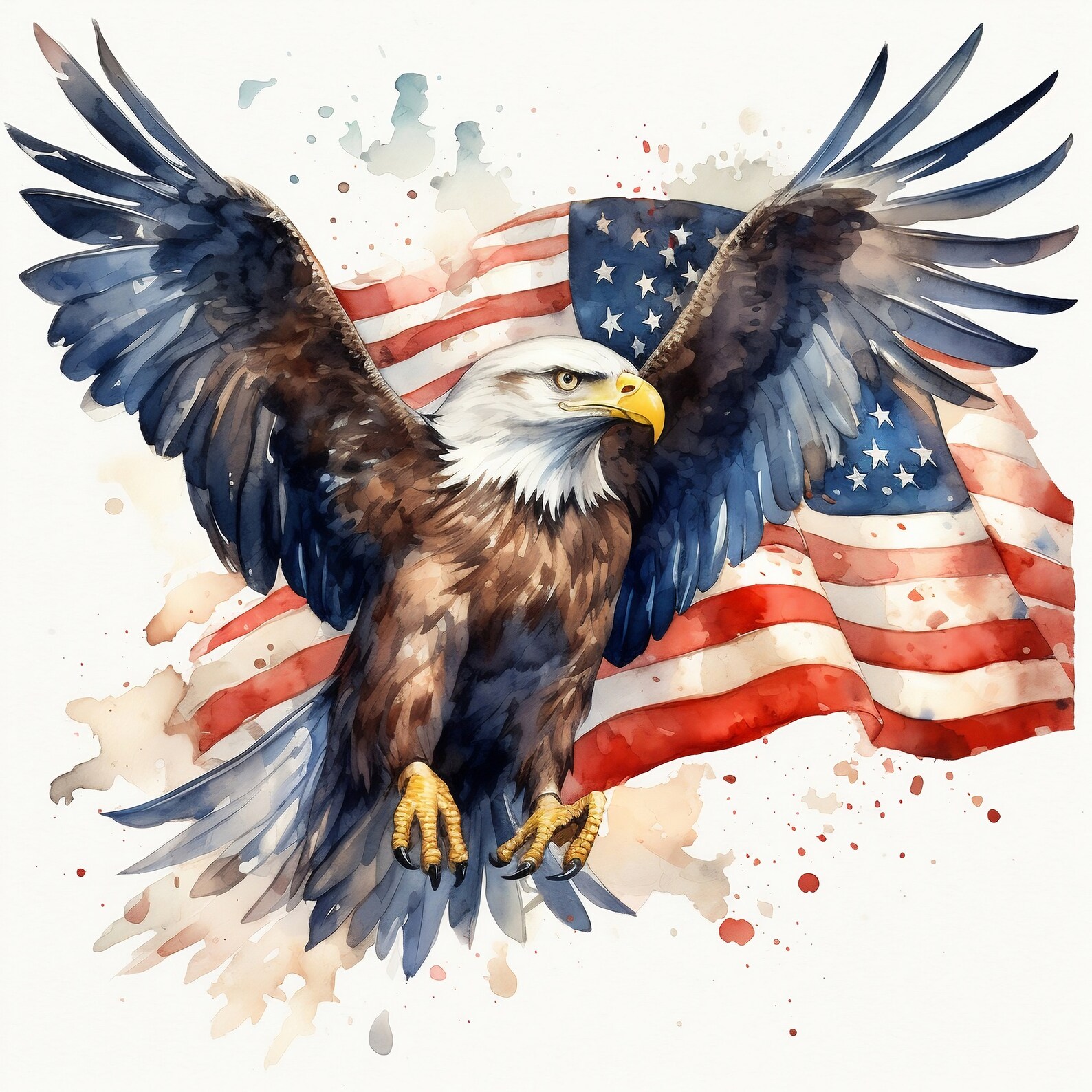 American Eagle Flag Clipart, 10 JPG, Patriotic USA Eagle Flag Clipart ...