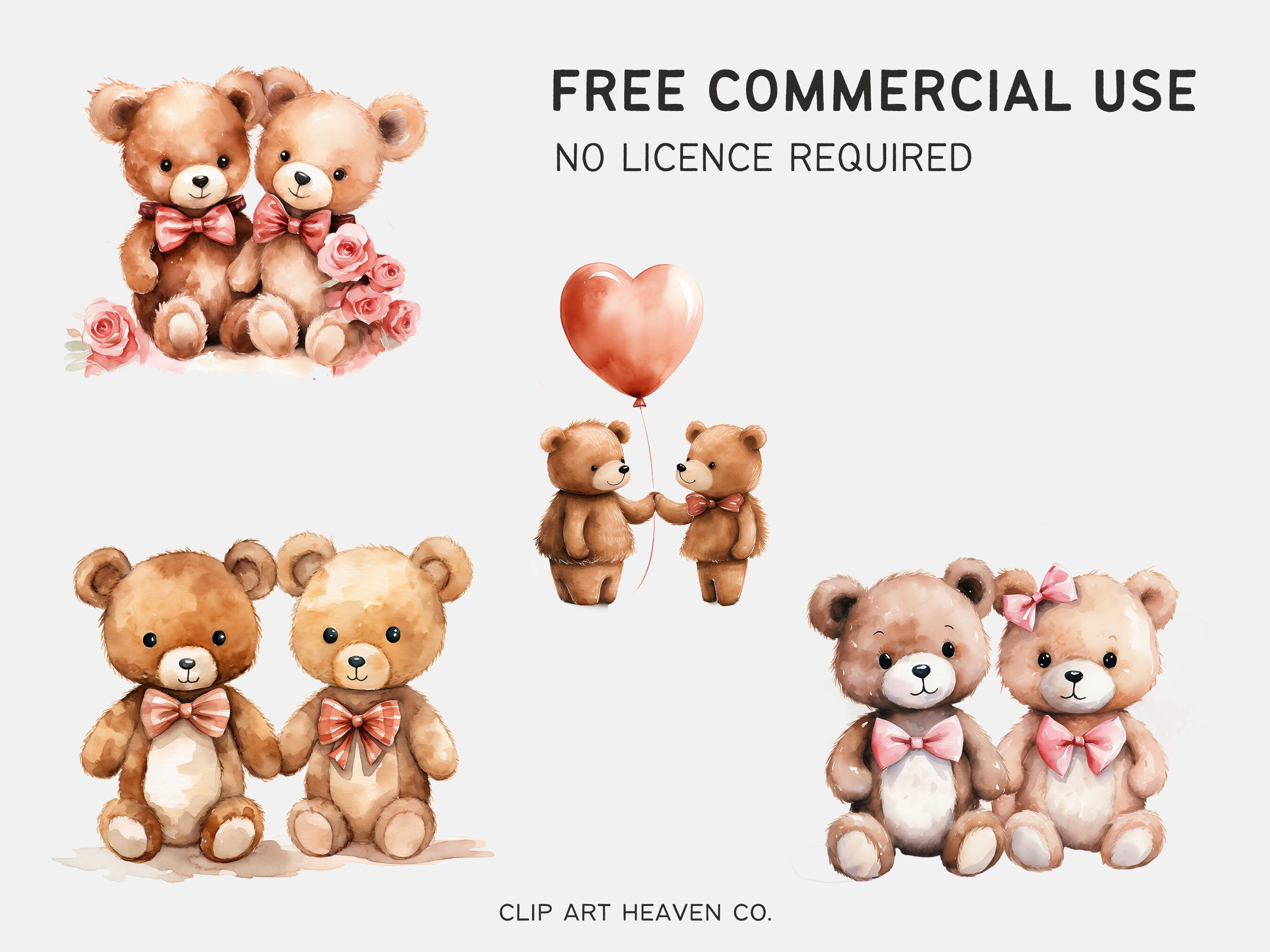 Valentine Couple Bear Clipart, 10 PNG Teddy PNG Valentine Day Clipart ...