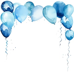 Watercolor Birthday Party Borders and Frames 10 JPG Clipart Bundle ...