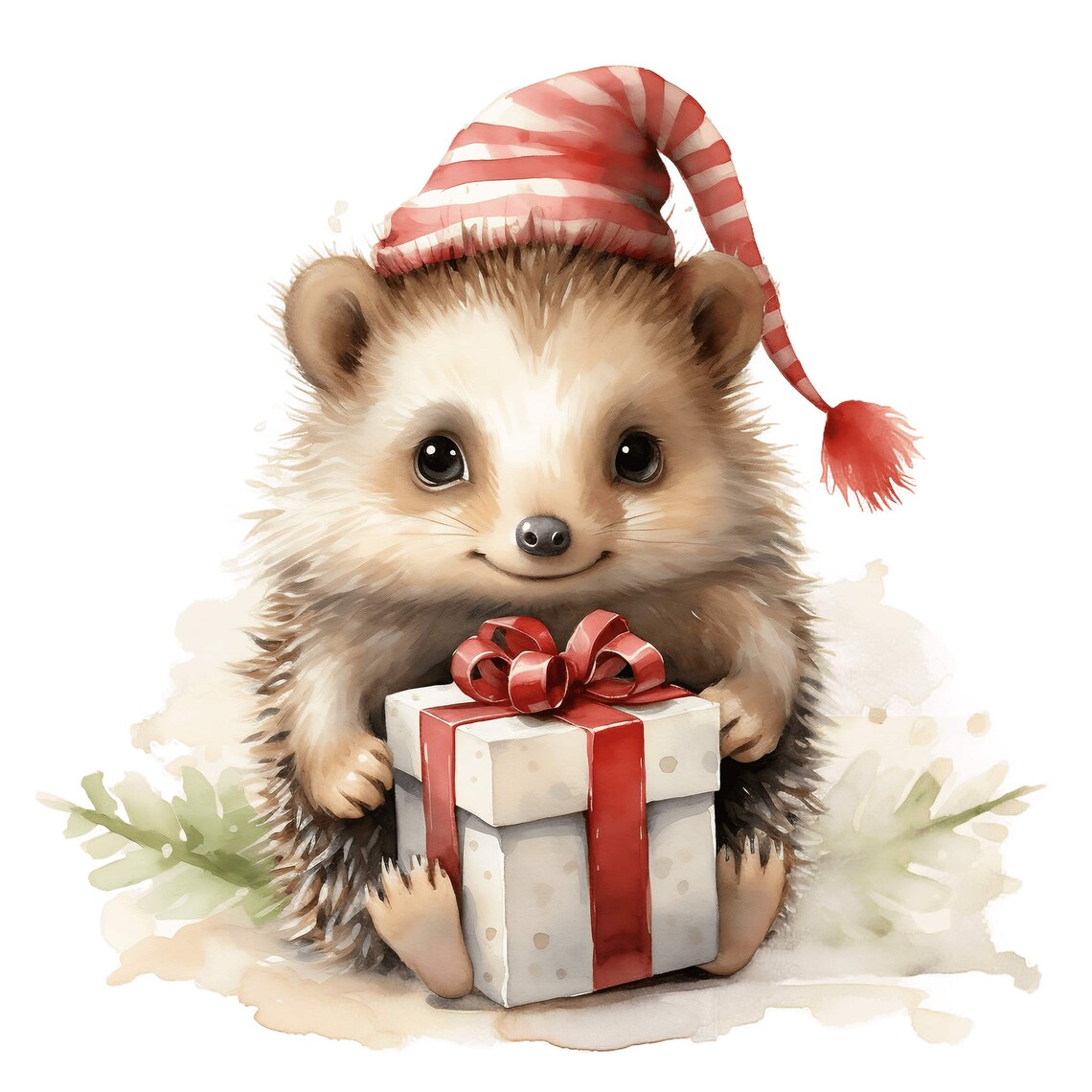 Christmas Hedgehog Clipart 10 JPG Watercolor Christmas - Etsy Canada
