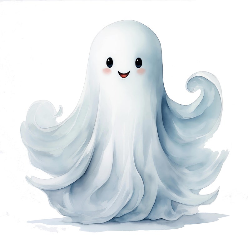Cute Ghost Clipart 10 JPG Halloween Clip Art Spooky Art - Etsy