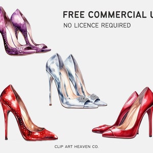 Watercolor Luxury Heels Clipart | 10 PNG | Luxury Shoes Clipart Fashion ...