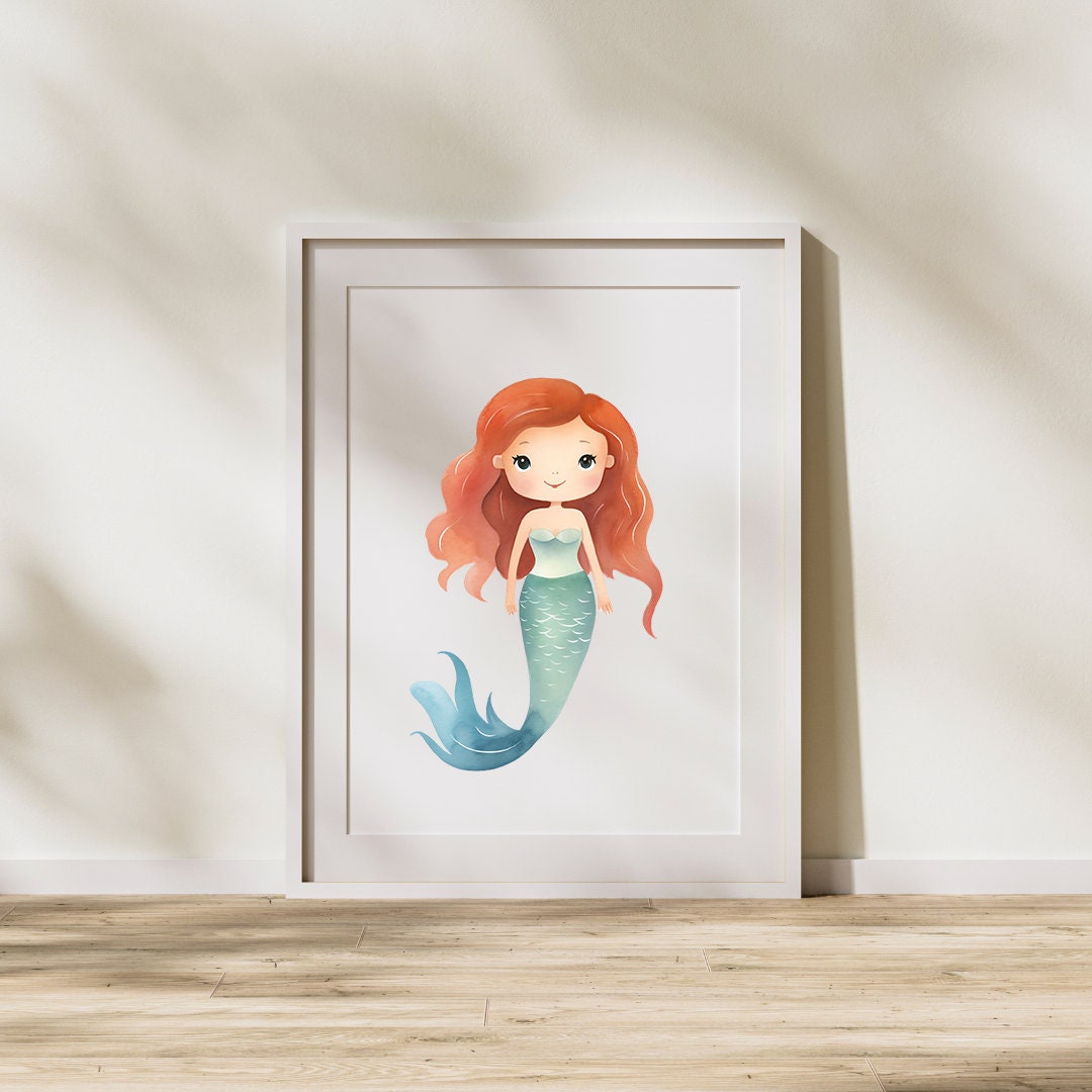 Watercolor Mermaid Clipart Bundle | Sea Animals PNG (digital Download ...