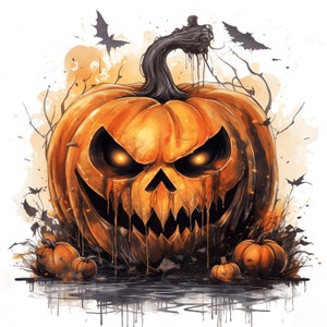 Halloween Pumpkin Clipart | 10 High Quality JPG | Fall Spooky Halloween ...