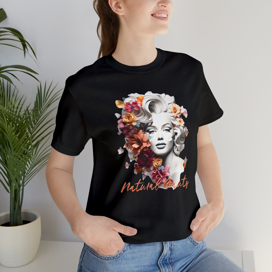 Marilyn Monroe Natural Beauty Floral Design #1 Unisex Jersey Short ...