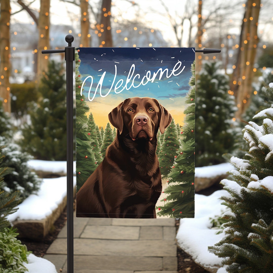 Chocolate Lab Garden Flag, Outdoor Christmas Garden Flag With Lab ...