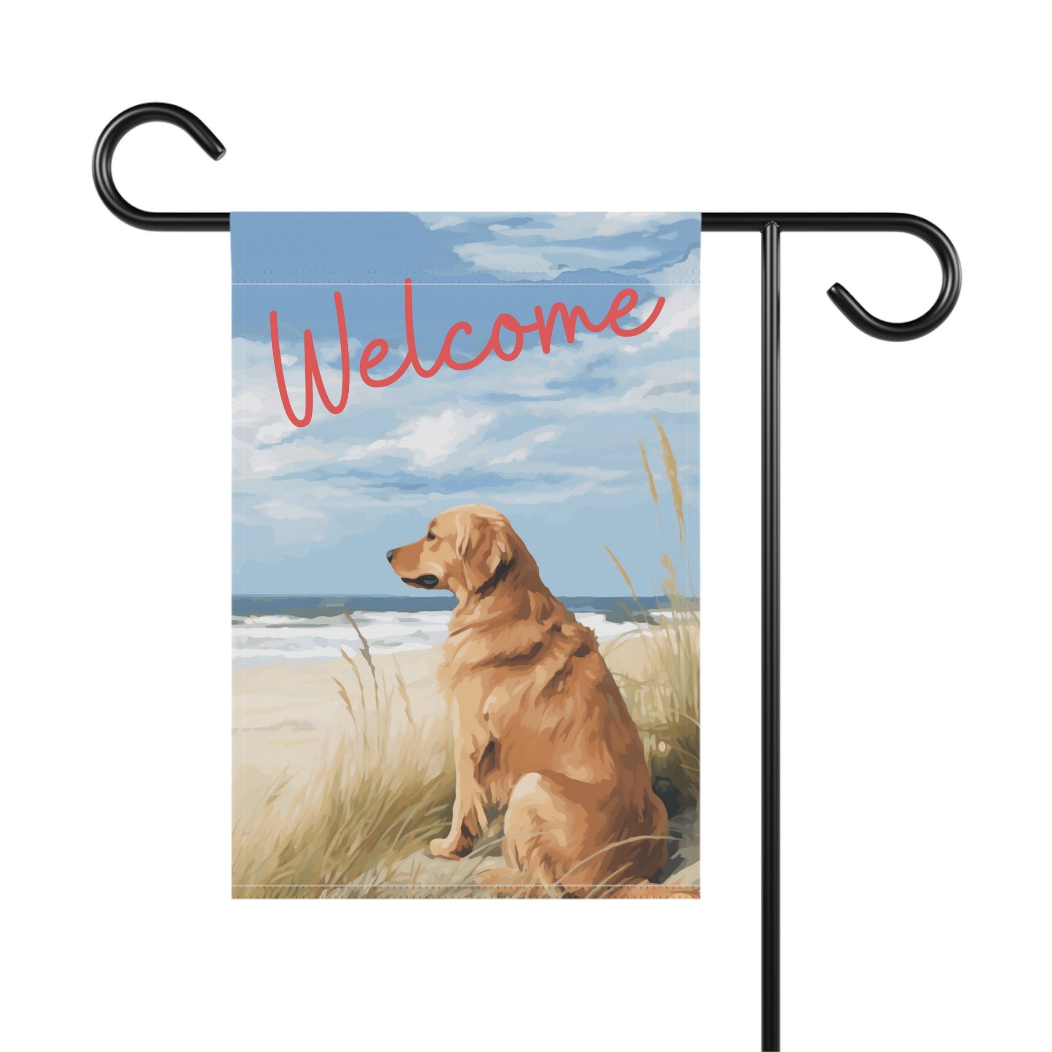 Golden Retriever Beach Garden Flag, Outdoor Spring Garden Flag With ...