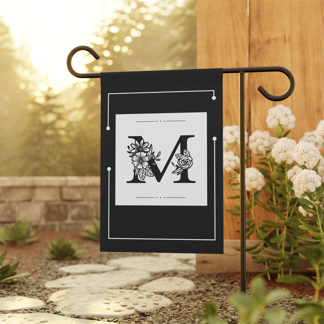 Monogram Address Flag, Welcome Garden Flag, Custom House Number Sign ...