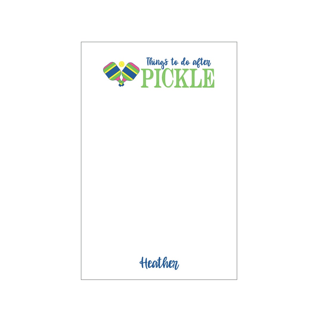 PERSONALIZED Pickleball Notepad Pickleball Stationery Cute Pickle Gift ...