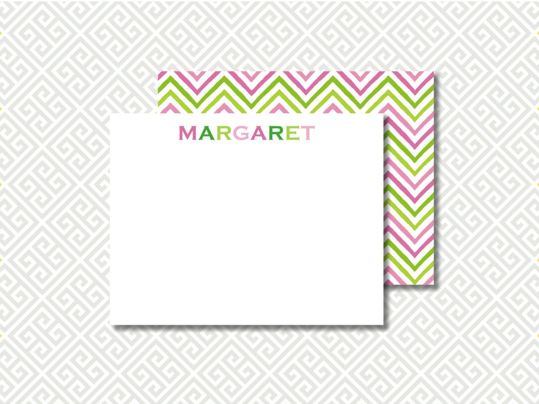 Chevron Watercolor Notecards | Preppy Cheerful Stationery ...