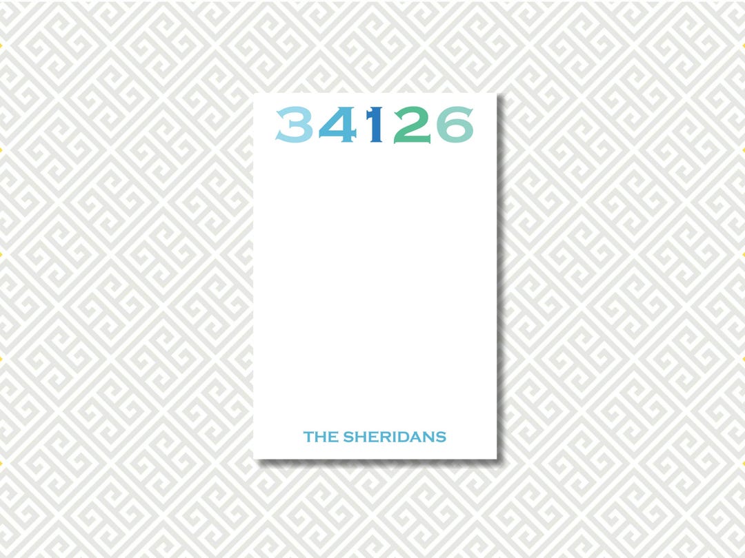 Zip Code Notepad Ombre Personalized : Hometown Pride Memo Pad - Etsy