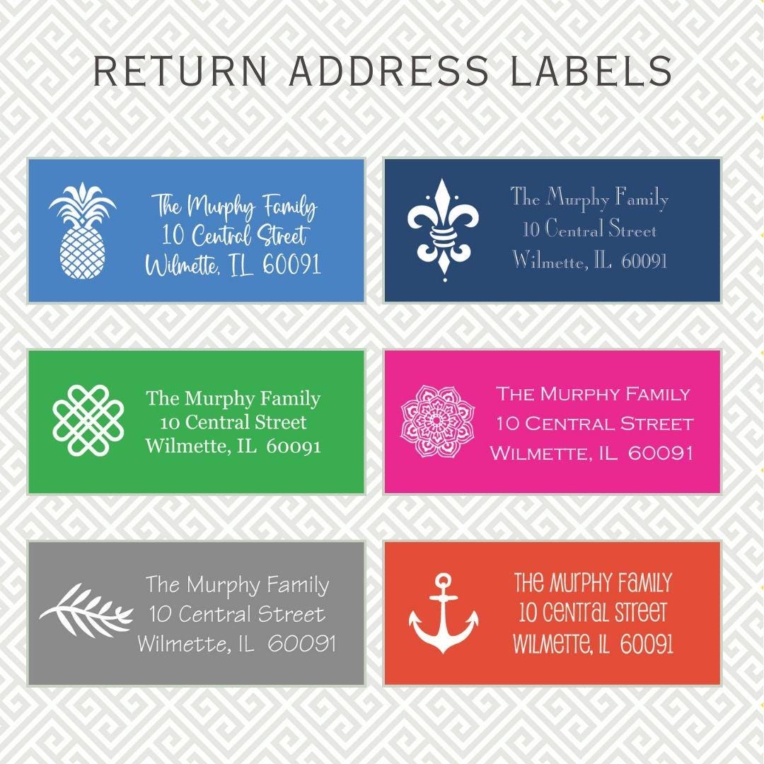 Personalized Motif Return Address Labels | Personalized Mailing Labels ...