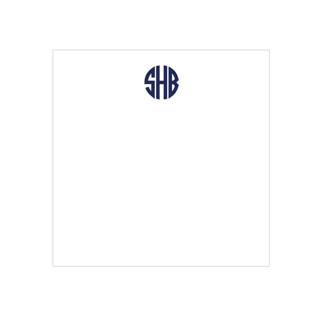 Square Monogrammed Notepad | Personalized Square Slab | Monogrammed ...