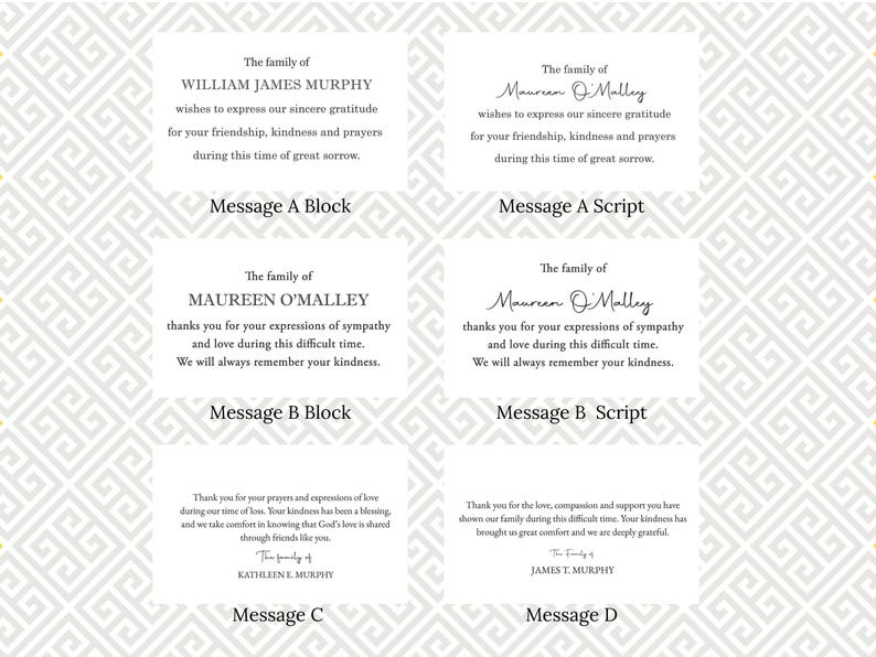 Personalized Condolence Thank You Cards : Funeral Notes - Etsy