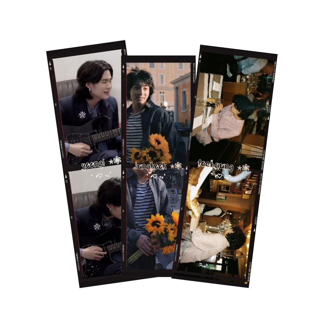 BTS Bookmark Polaroid Theme Printable Bookmark - Etsy