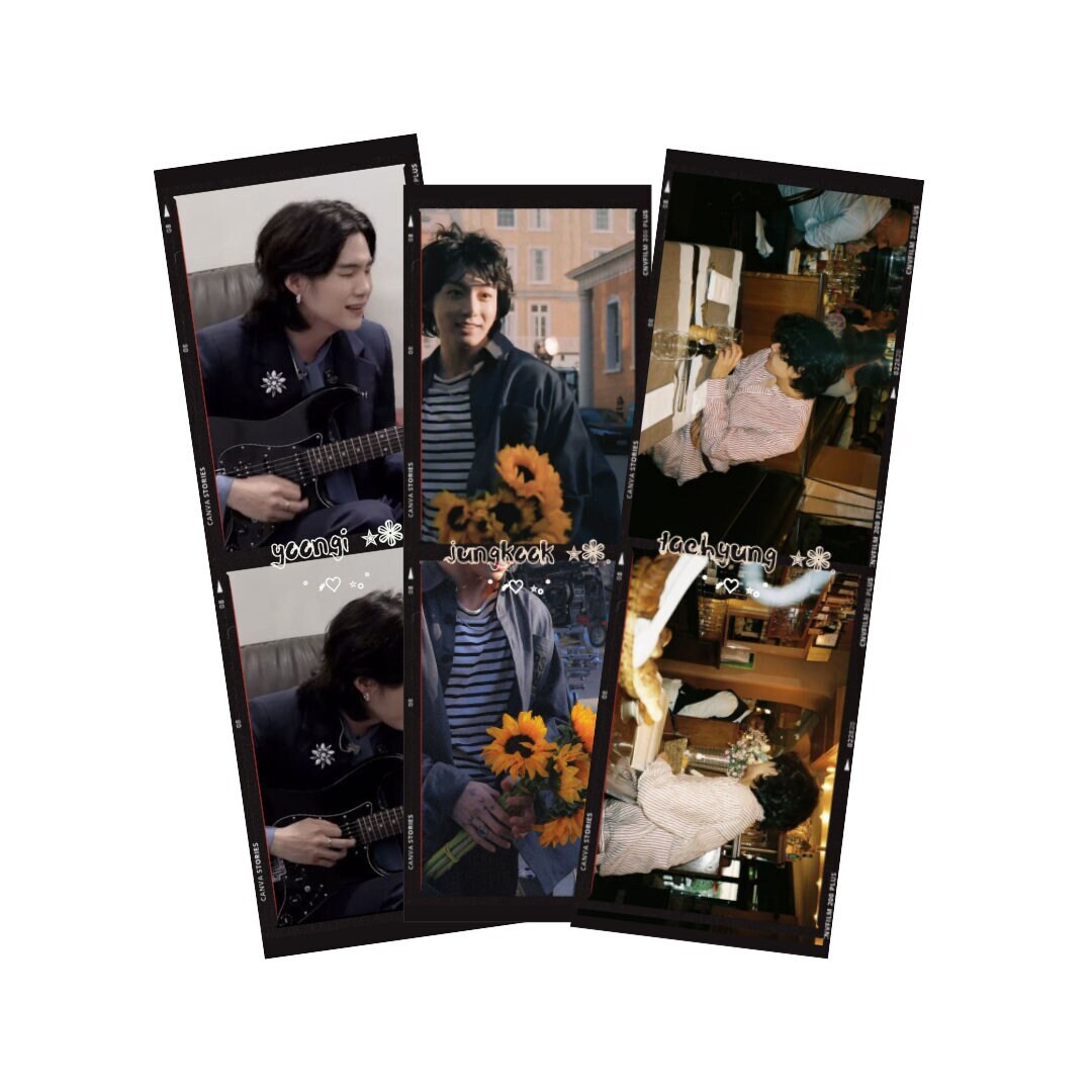 BTS Bookmark Polaroid Theme Printable Bookmark - Etsy