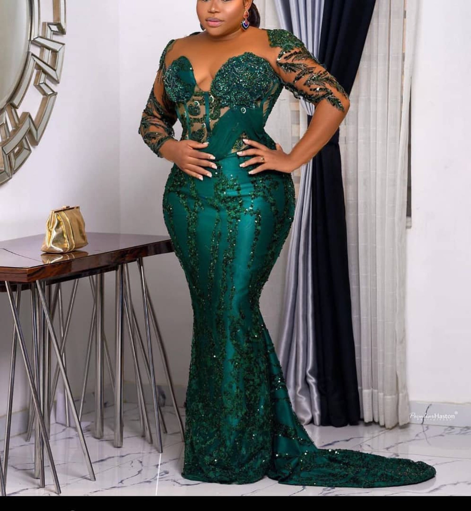 Emerald Green Prom Dress Mermaid,floor Length Mermaid Dress, Prom ...