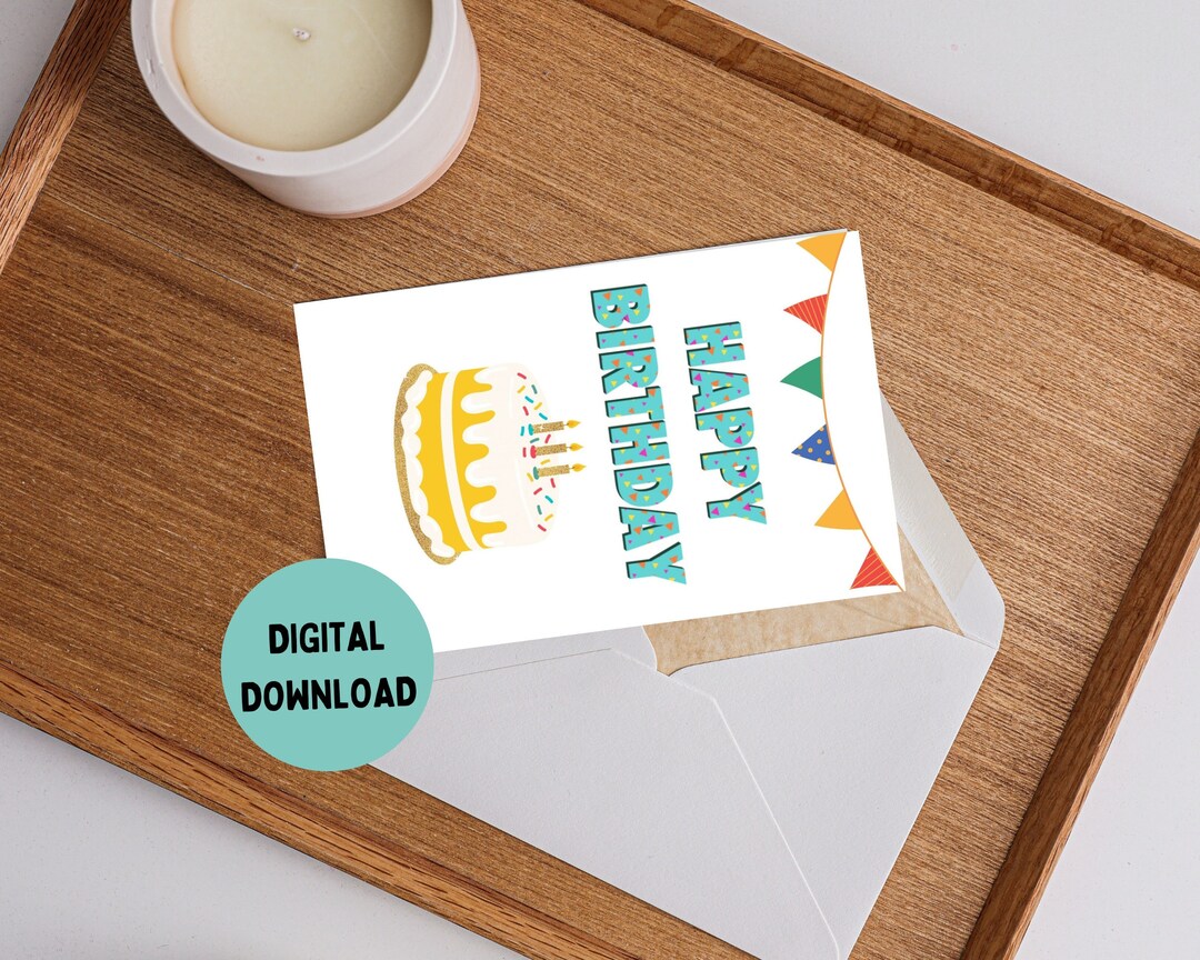Happy Birthday Greeting Card, Cack Card Greeting, Cute Greeting Card ...